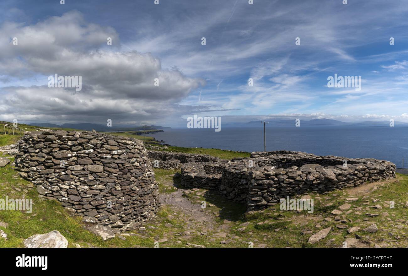 Fahan, Ireland, 5 August, 2022: view of the Fahan beehive huts on the ...