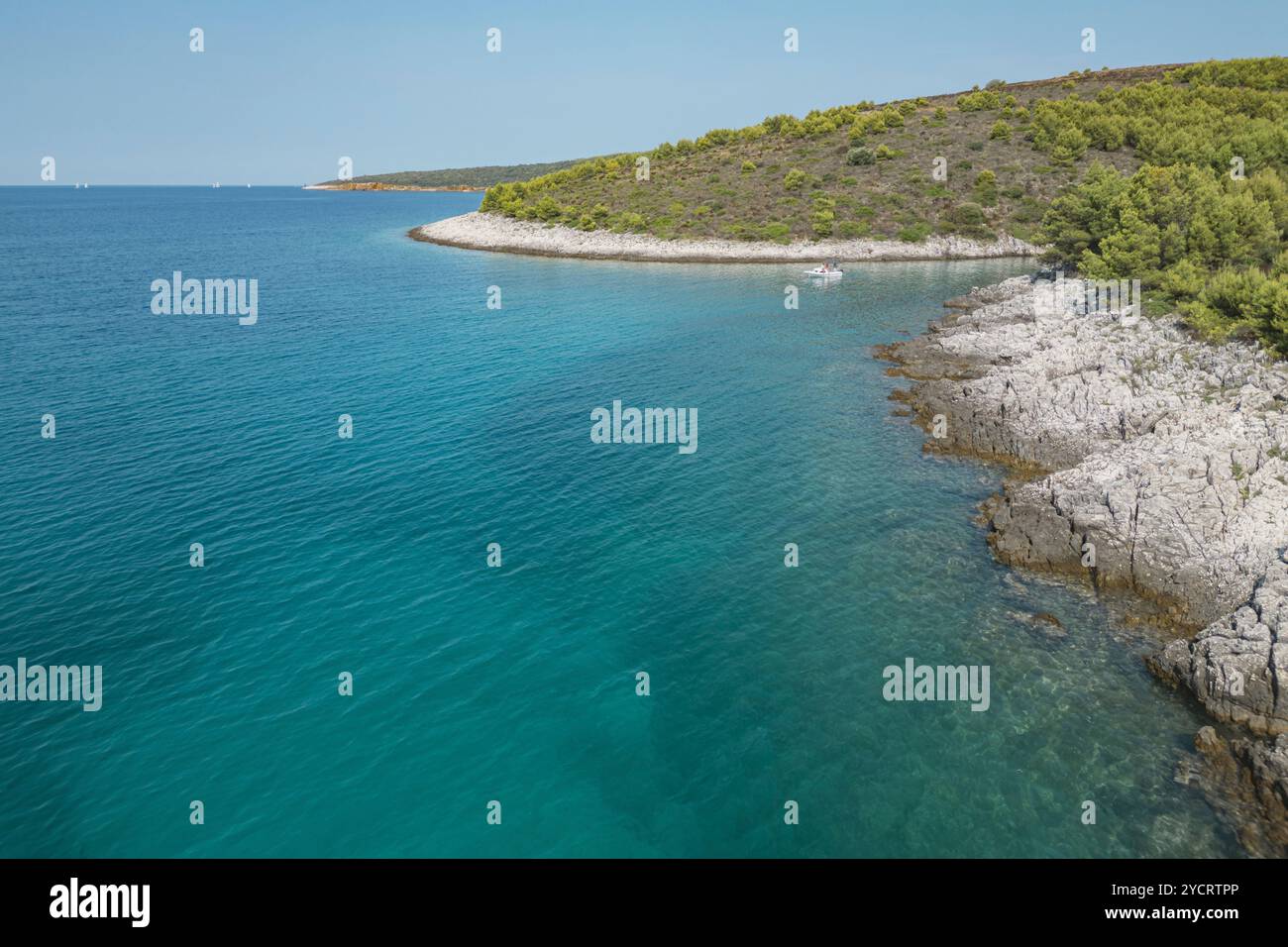 Aerial photograph of a coastal landscape in Istria, Croatia Stock Photo ...