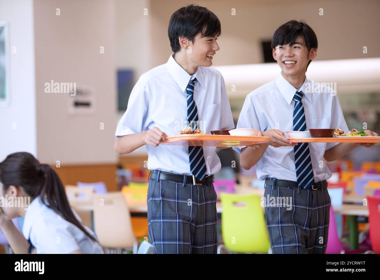 High school students eating in the student cafeteria Stock Photo - Alamy