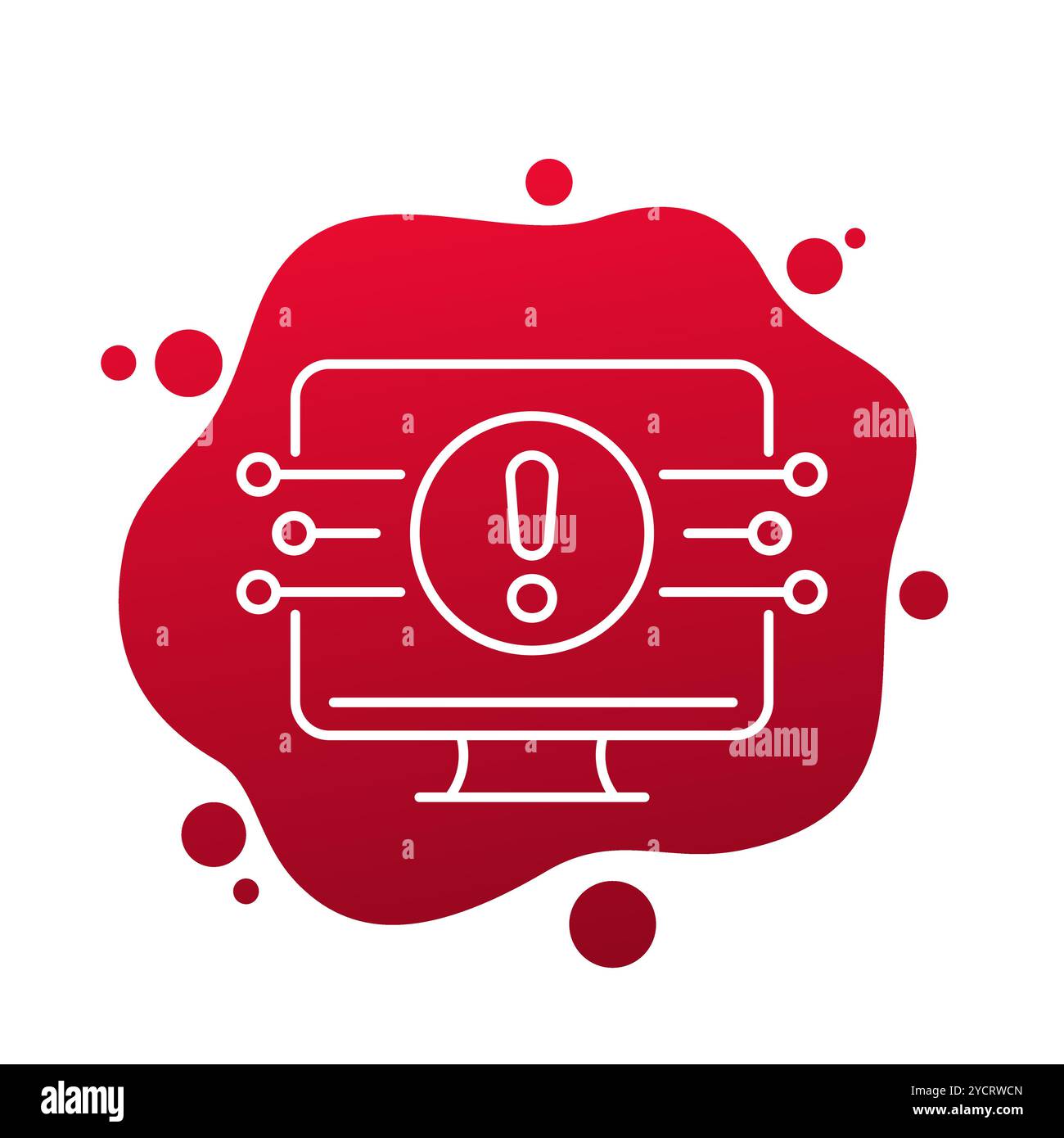 Cyber attack red warning error Stock Vector Images - Alamy