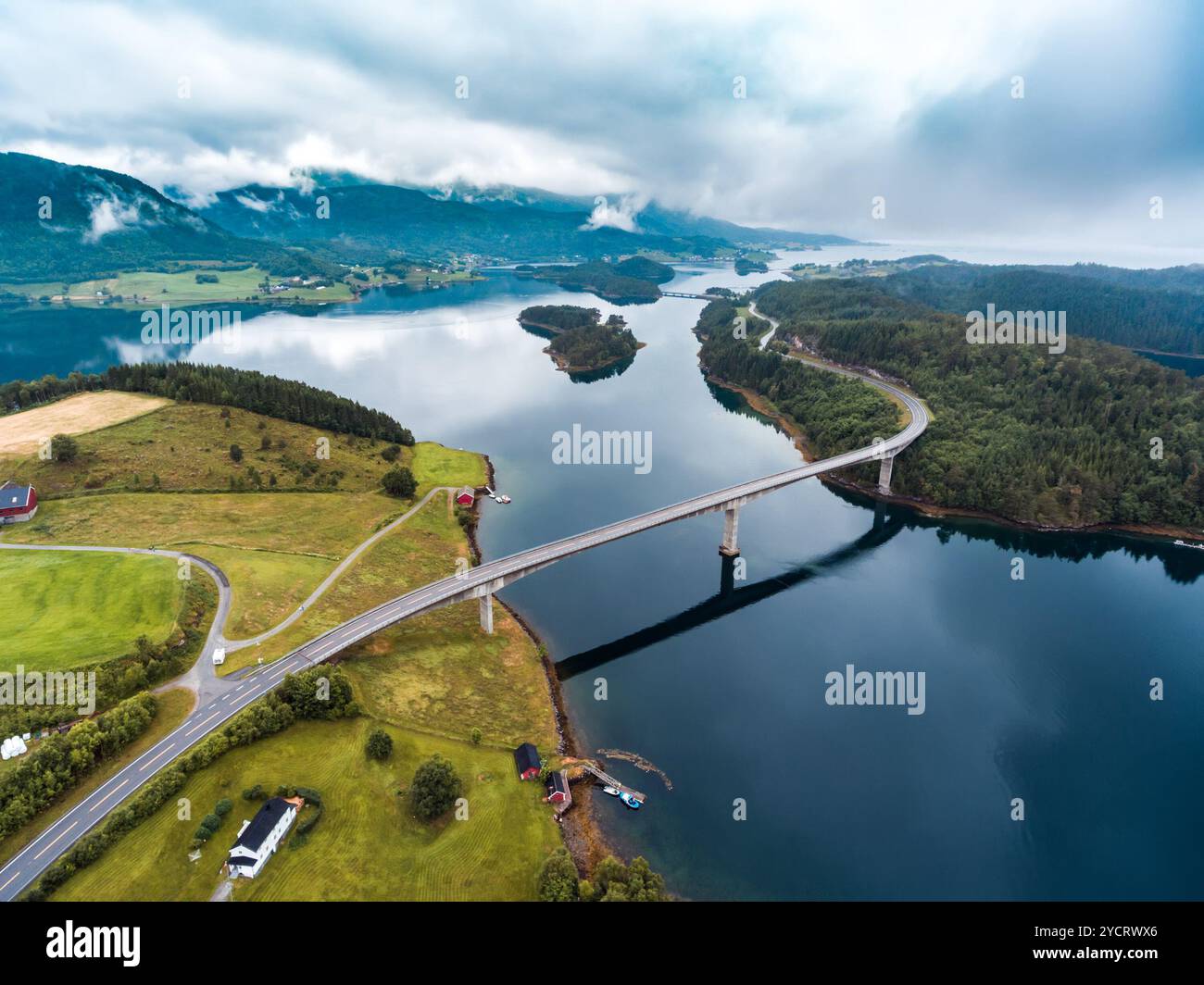 Aerial view magnificent fjord mountain hi-res stock photography and ...