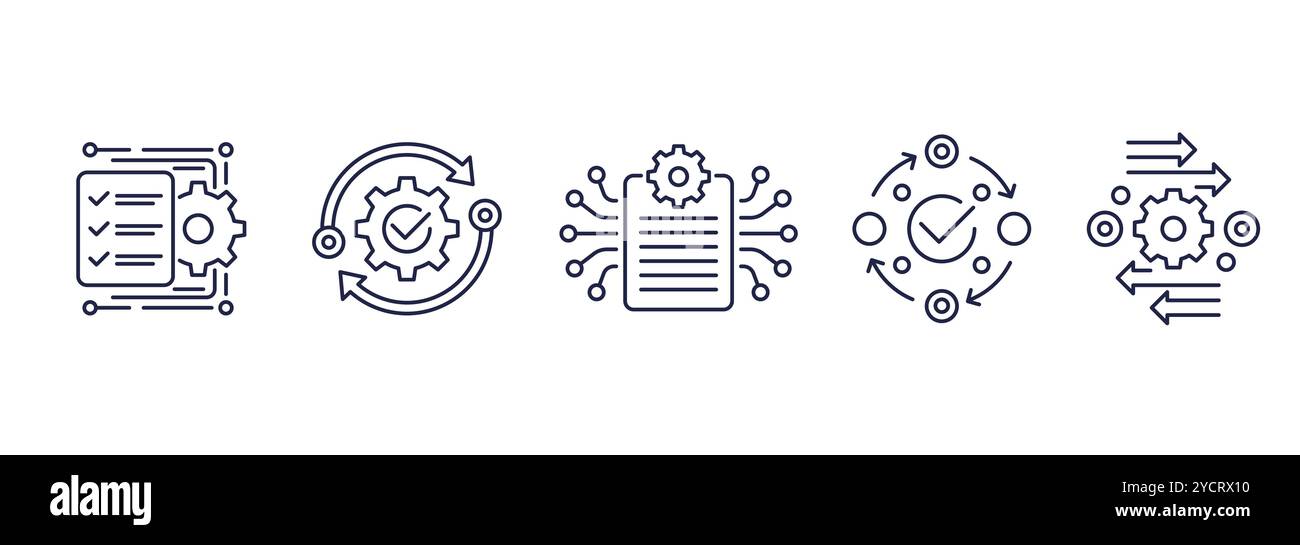 project management, operations line icons Stock Vector Image & Art - Alamy