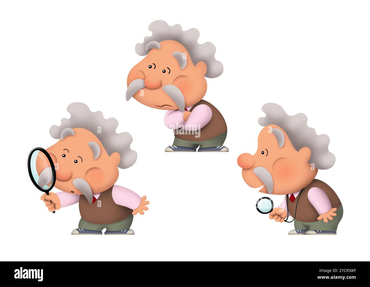 Male science doctor observing with magnifying glass Stock Photo - Alamy