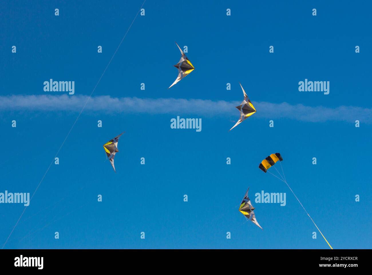 5 kites in the sky Stock Photo - Alamy