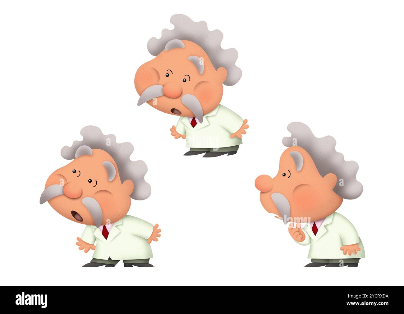 Male science doctorate in white lab coat with a slightly surprised ...