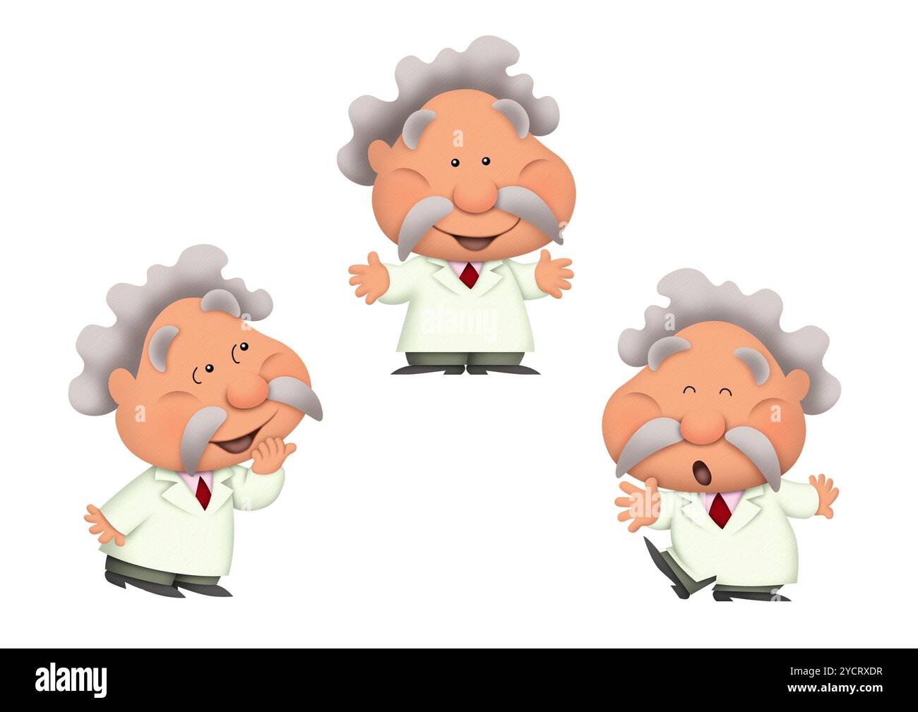 Smiling male science doctoral student explaining in white lab coat ...