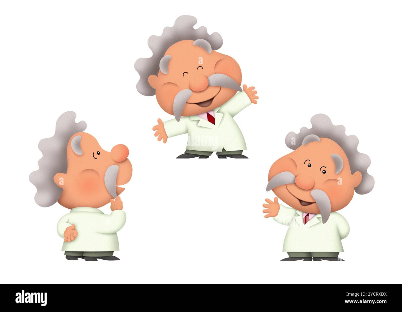 Smiling male science doctoral student explaining in white lab coat ...