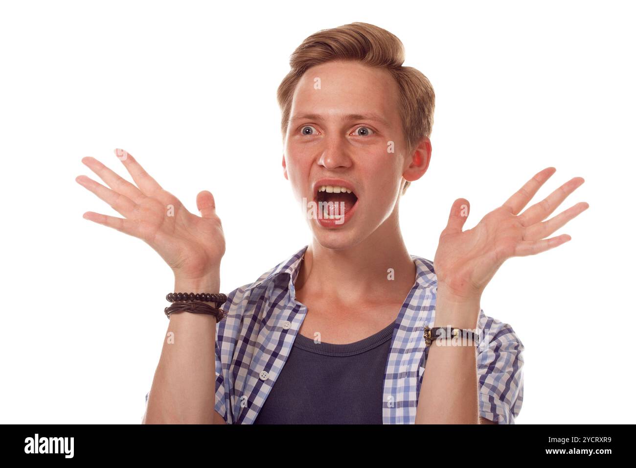 Surprised guy portrait Stock Photo - Alamy