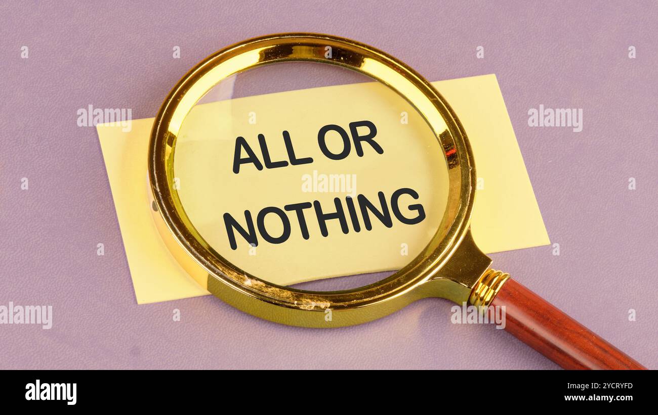 Business strategic planning, risk management concept. ALL OR NOTHING on ...