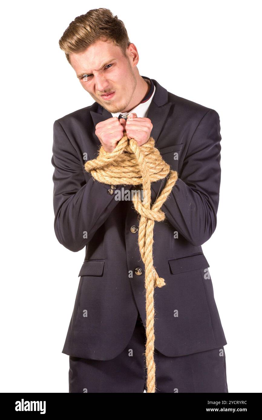 Person tied in rope hi-res stock photography and images - Alamy