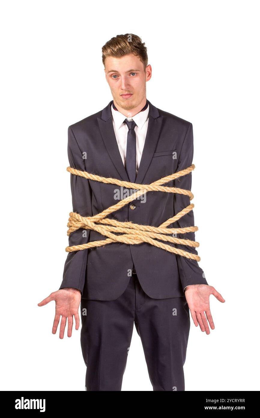 Stressed businessman in suit Cut Out Stock Images & Pictures - Alamy