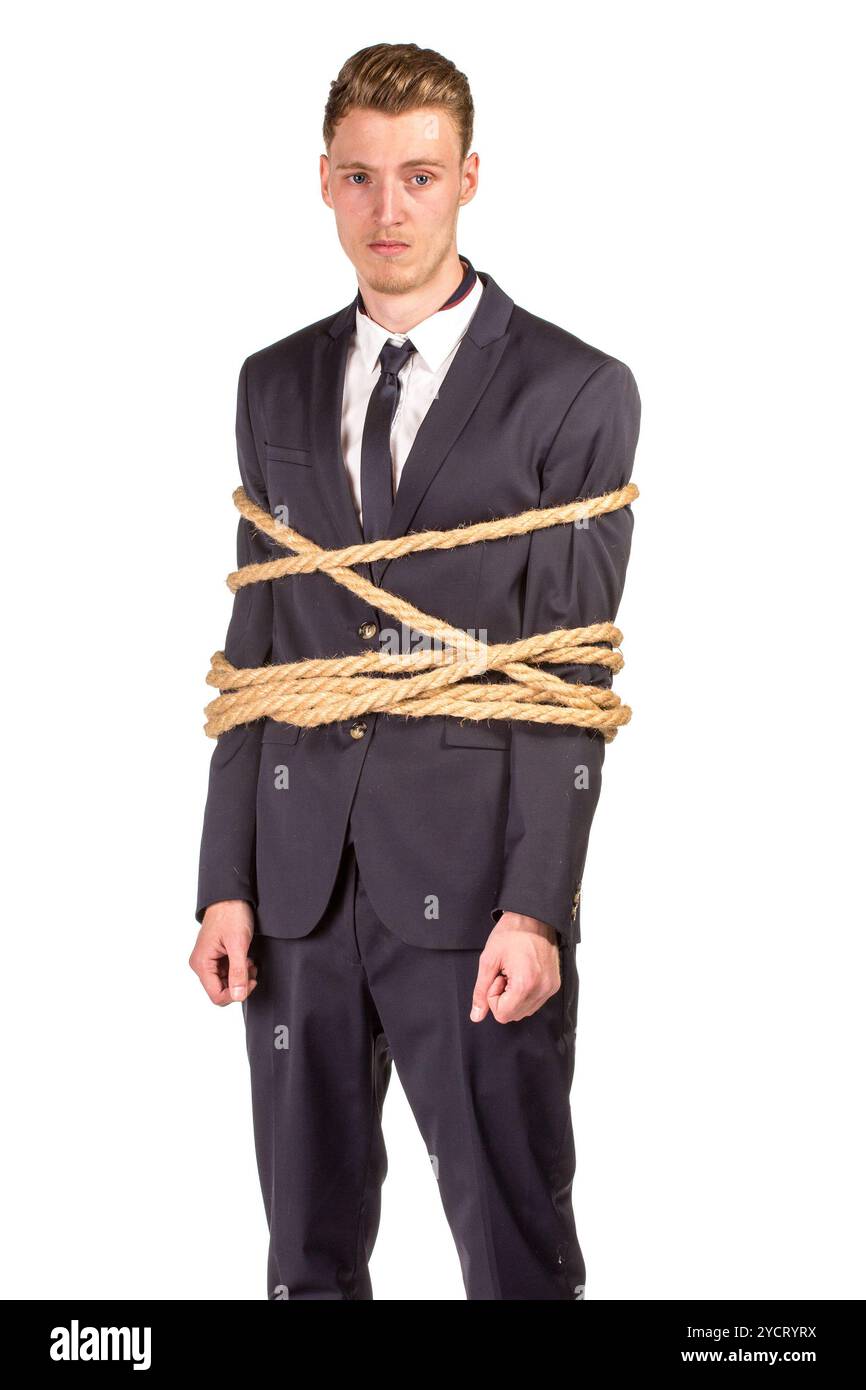 Person tied in rope hi-res stock photography and images - Alamy