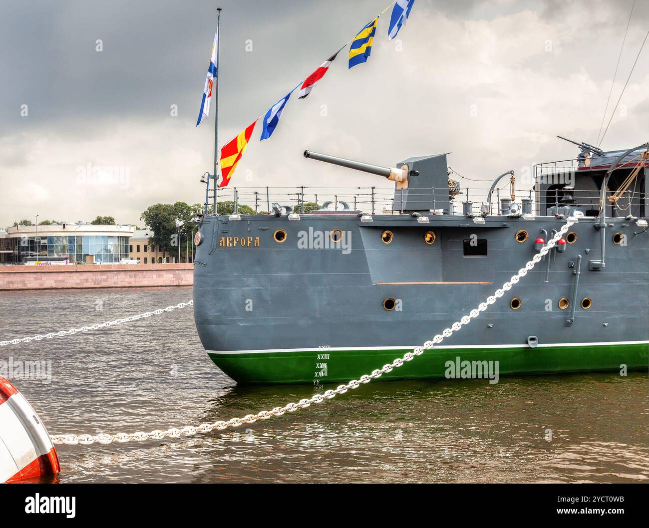 The legendary revolutionary cruiser Aurora at the place of eternal ...