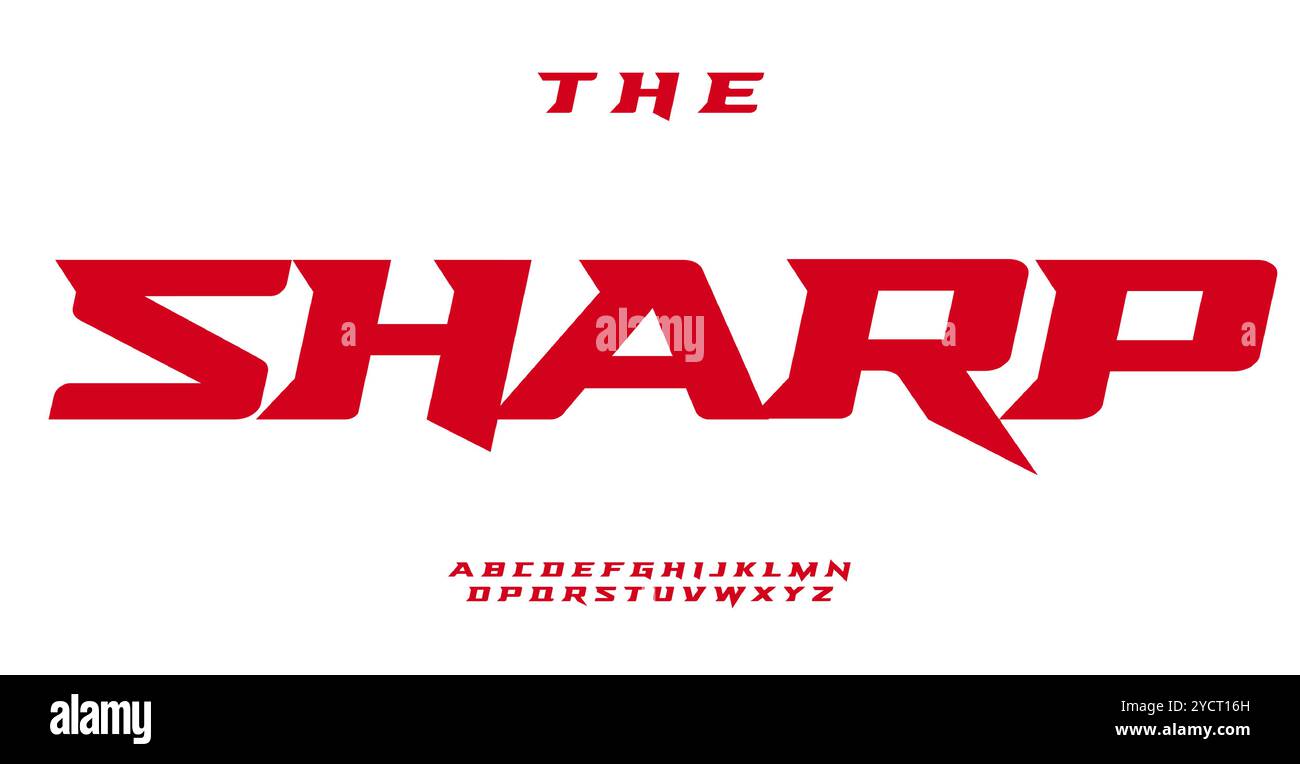 Sport dynamic alphabet, sharp edges bold letters, strength wide italic ...