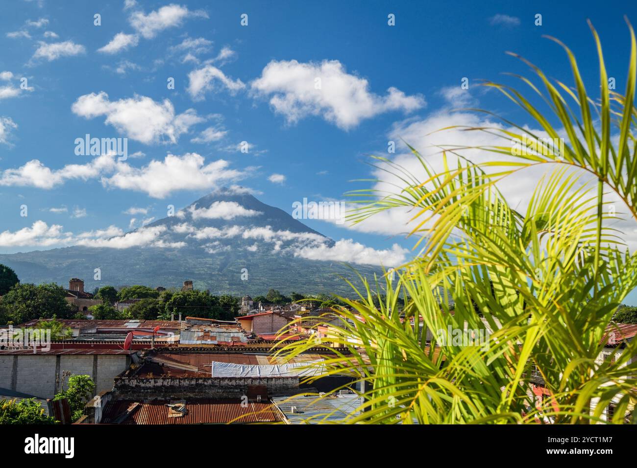 volcano of Agua, known as Hunahpú, Antigua Guatemala, department of ...