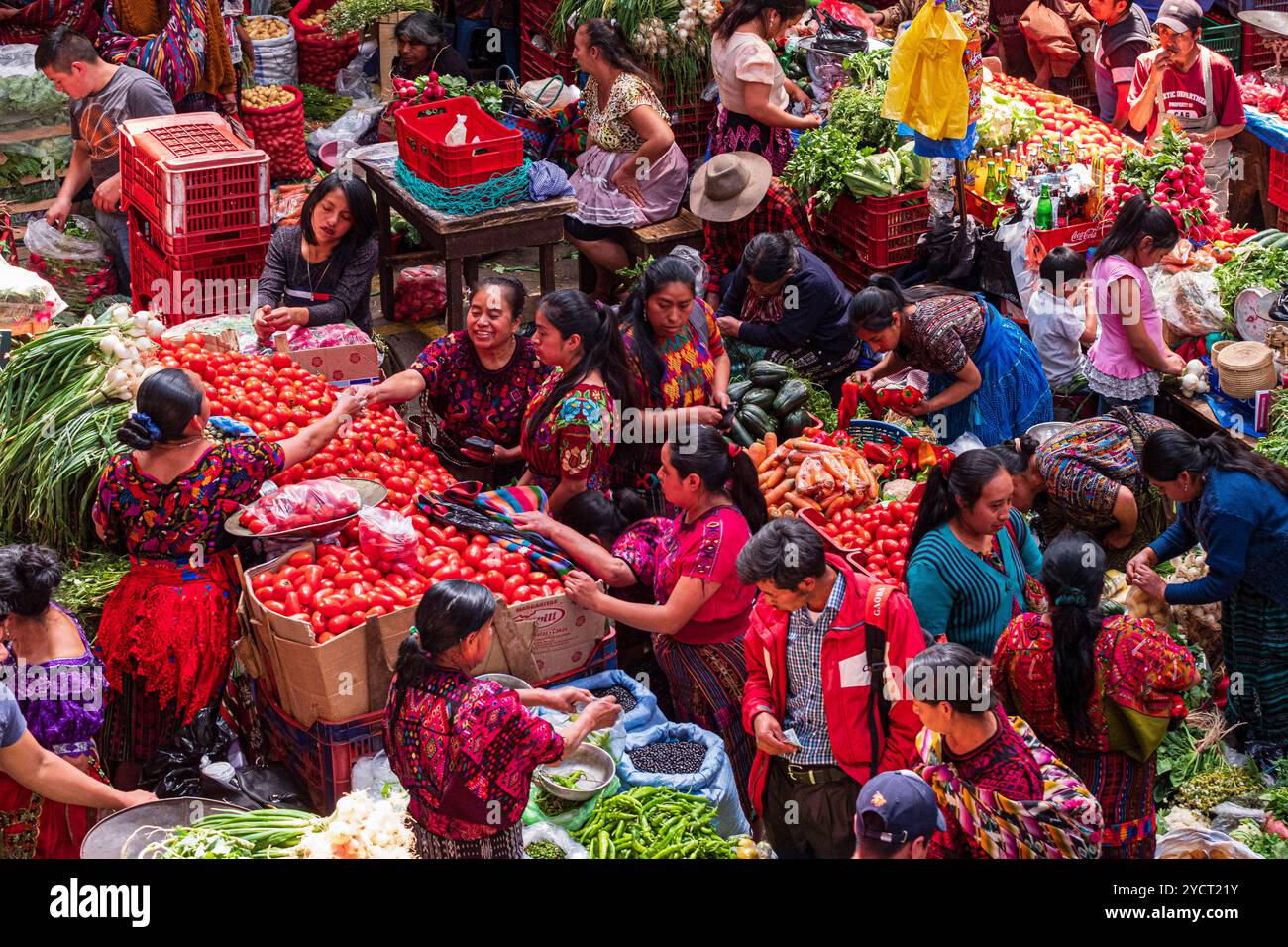 Traditional market, Chichicastenango, Quiché, Guatemala, Central ...