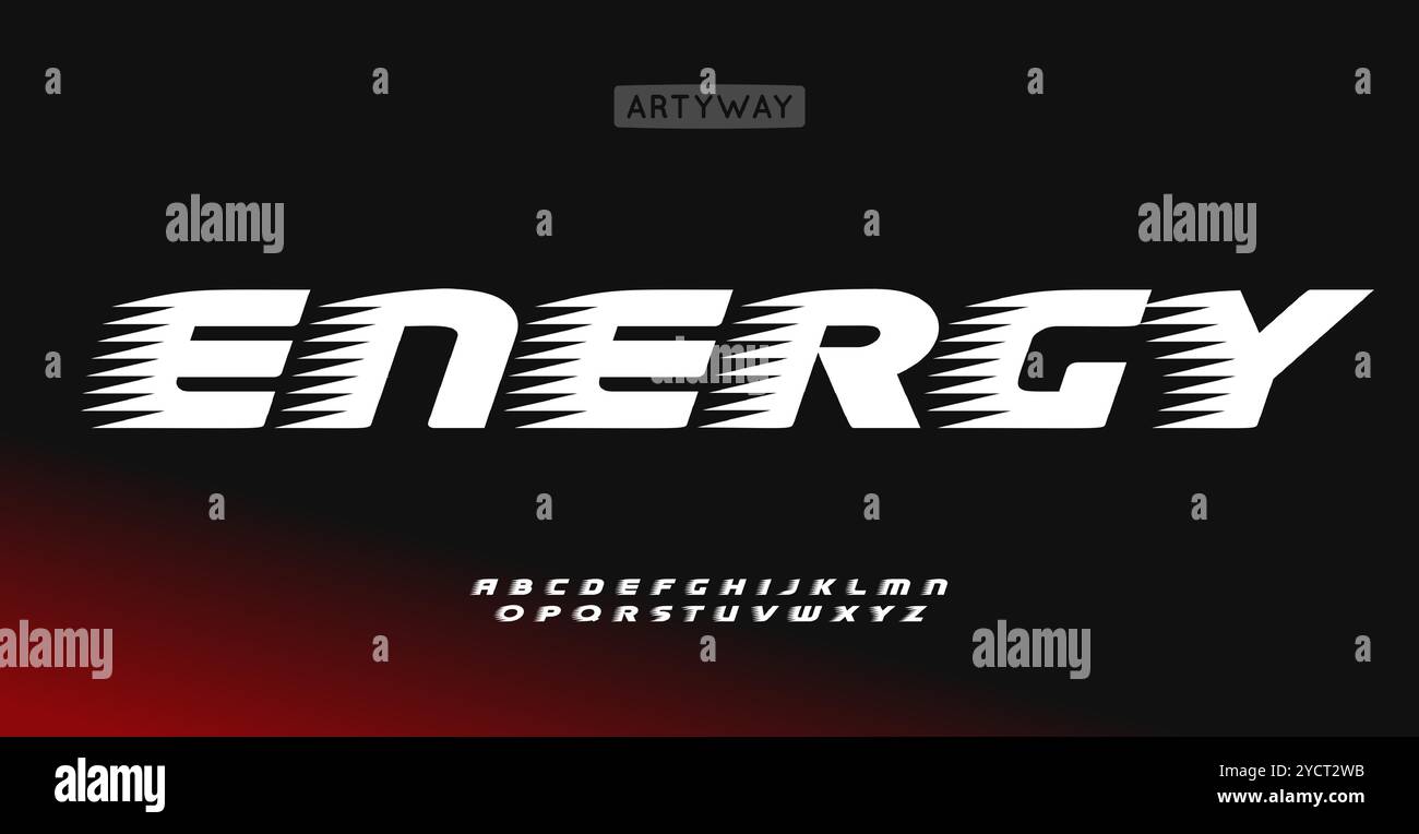 Energetic windy font, letters with fast motion lines, bold dynamic font ...