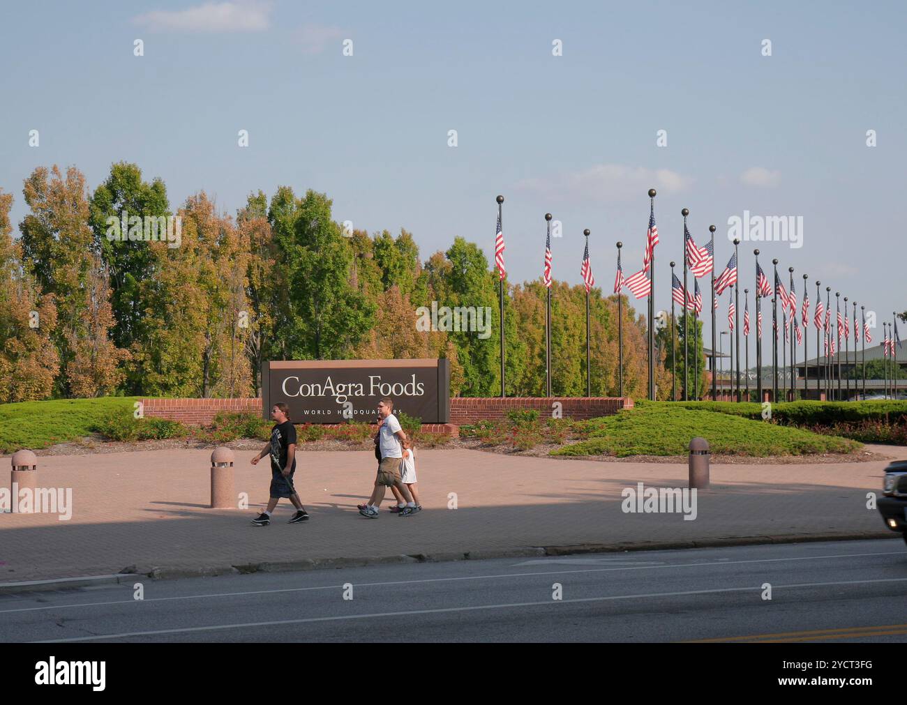 OMAHA, NE, USA-SEPTEMBER 06,2009:Unidentified people walking next to ...