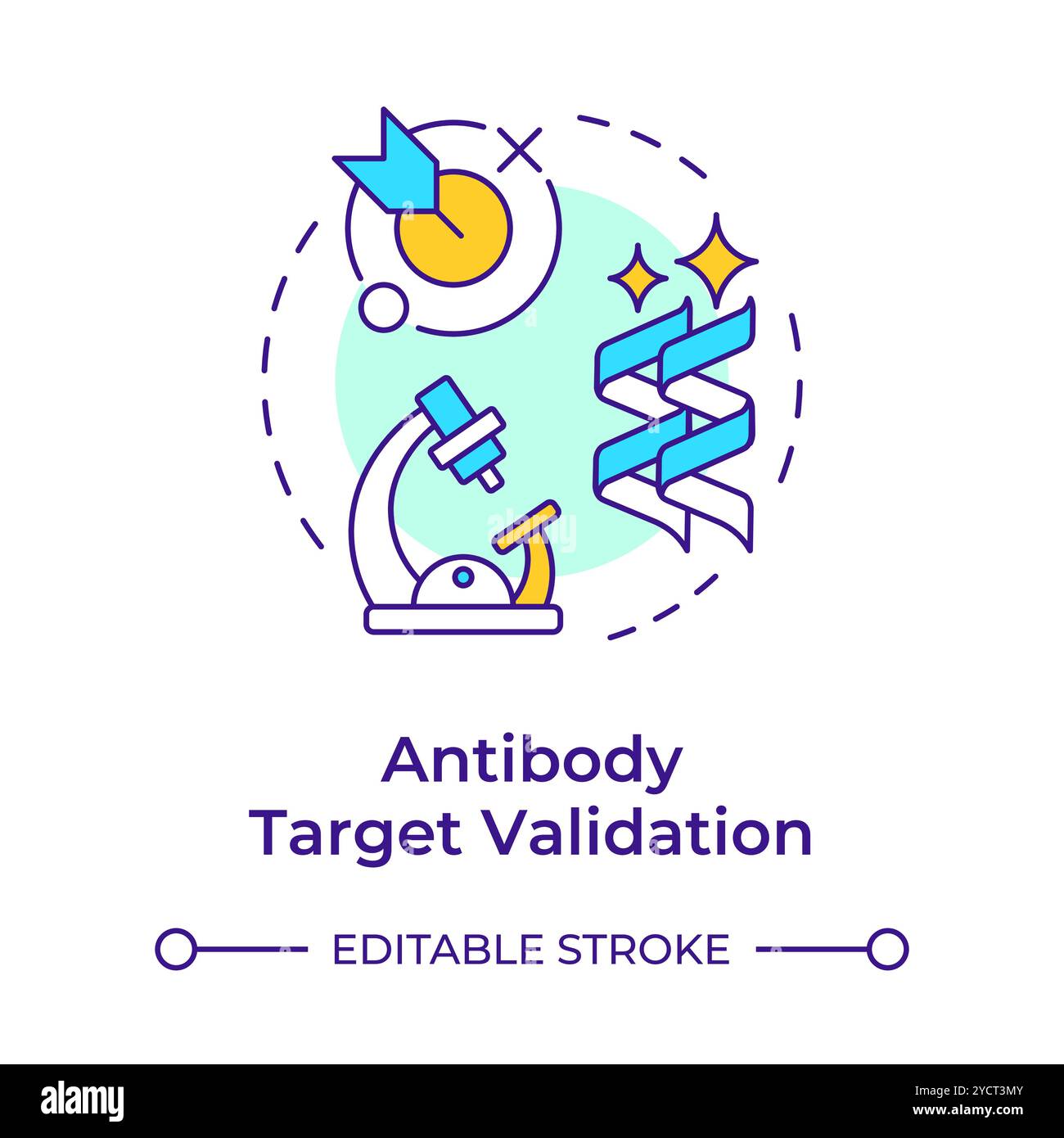 Antibody target validation multi color concept icon Stock Vector Image ...