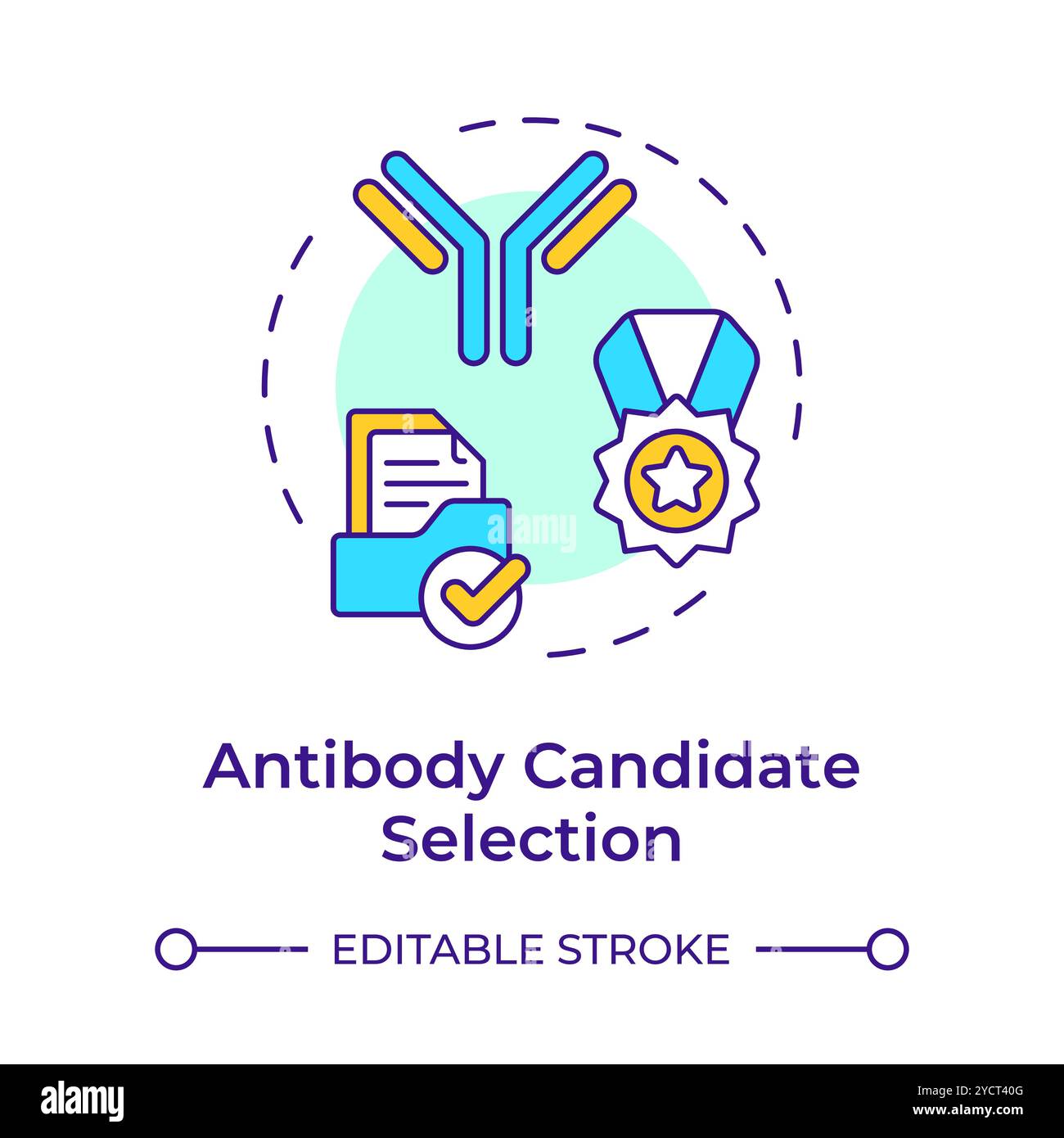 Antibody candidate selection multi color concept icon Stock Vector ...