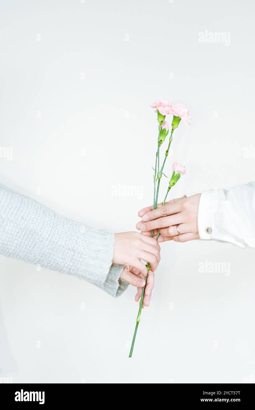 Woman presenting flower hi-res stock photography and images - Alamy