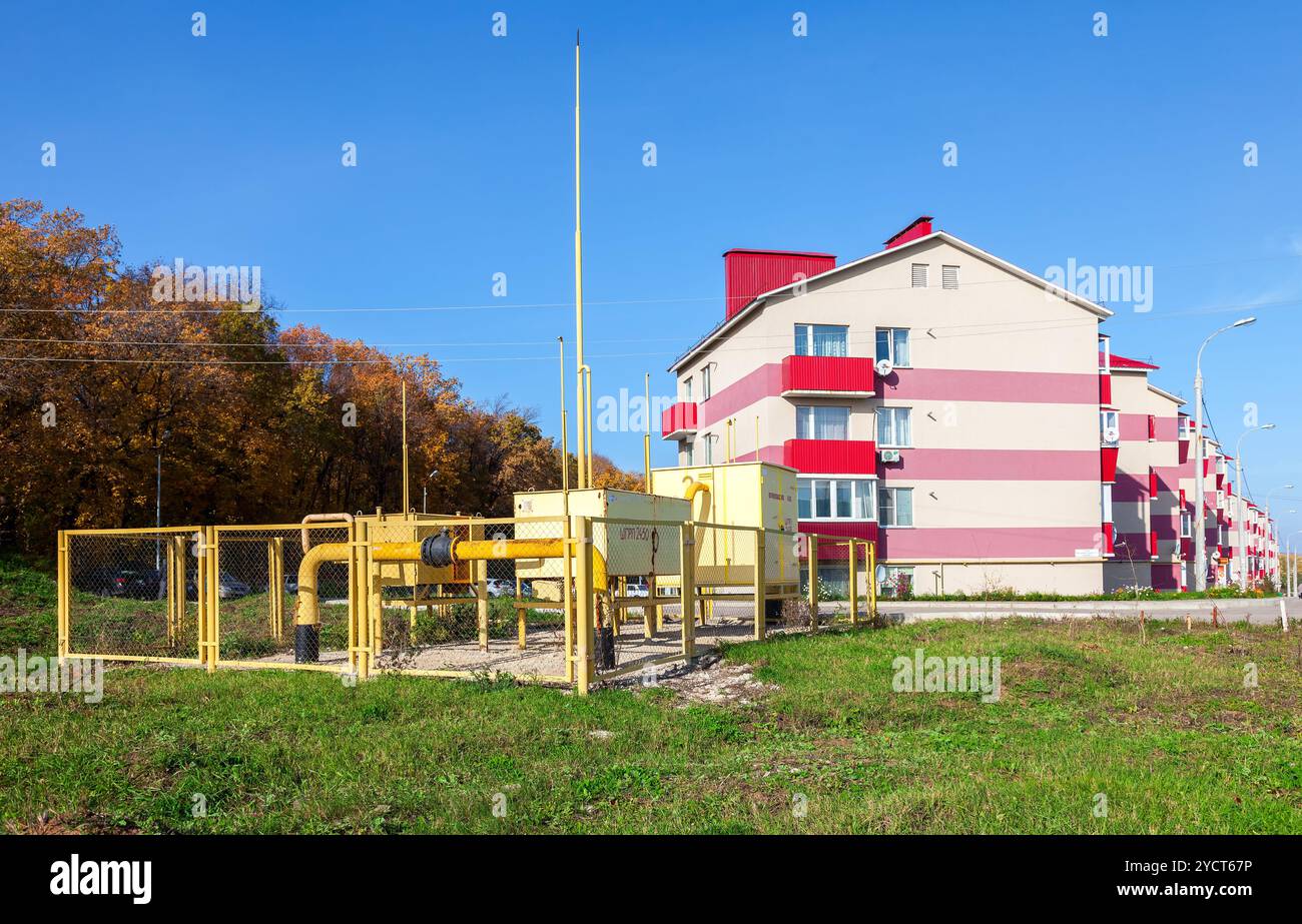 Gas regulatory and distribution point near the apartment house Stock ...