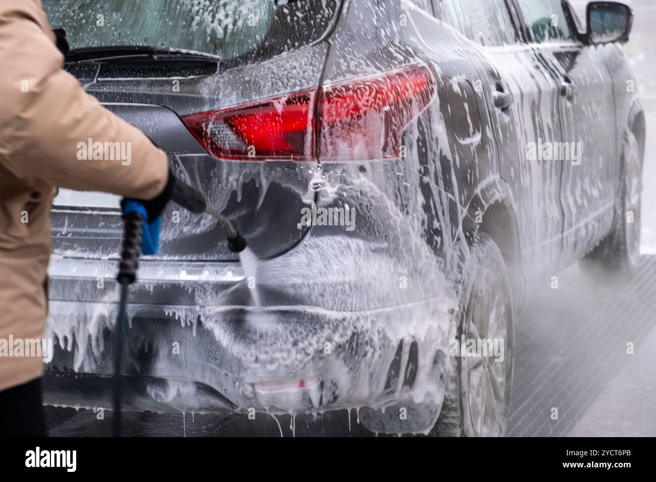SUV Being Washed at Car Wash Stock Photo - Alamy