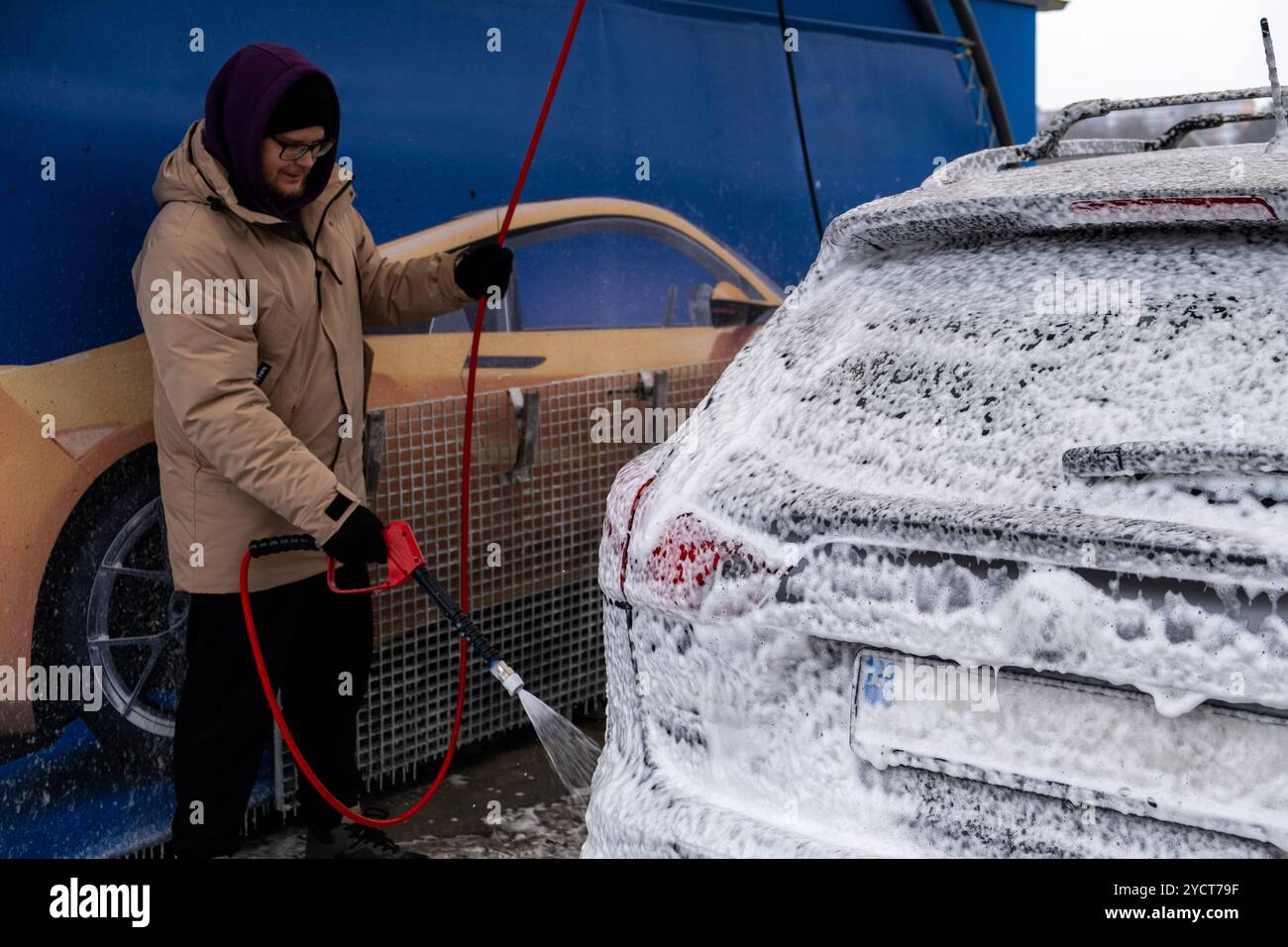SUV Being Washed at Car Wash Stock Photo - Alamy