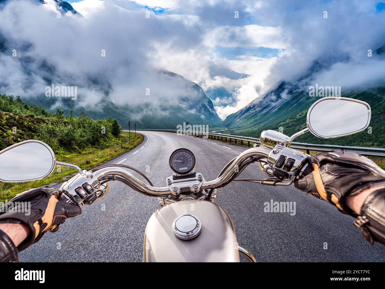 First person view motorcyclist riding hi-res stock photography and ...