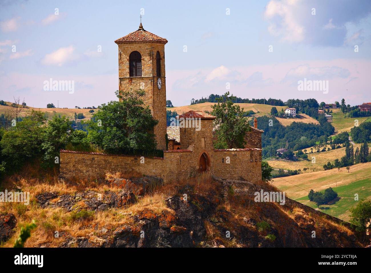 the fortified medieval village of Pompeano, circuit of the Emilian ...