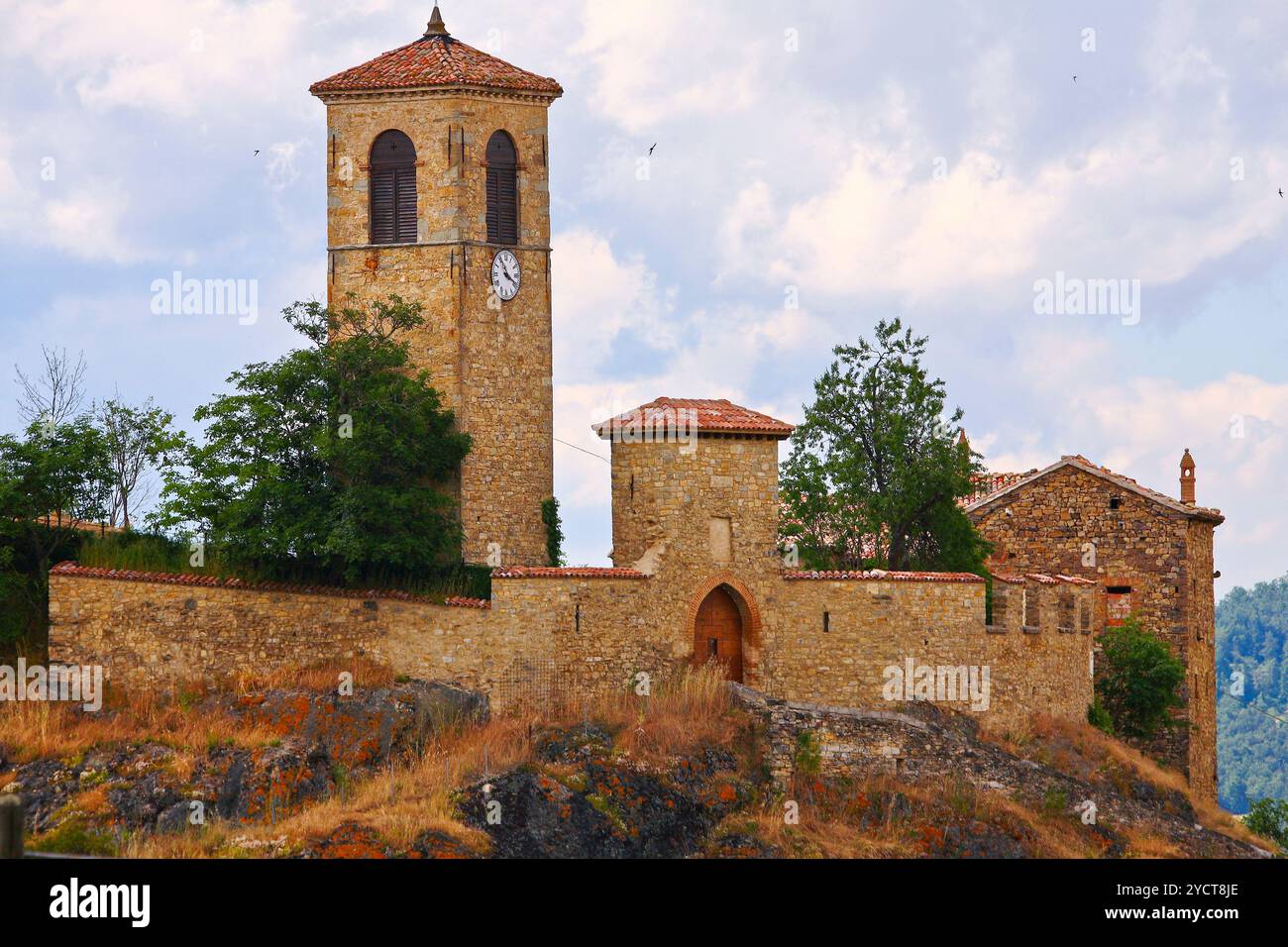 the fortified medieval village of Pompeano, circuit of the Emilian ...