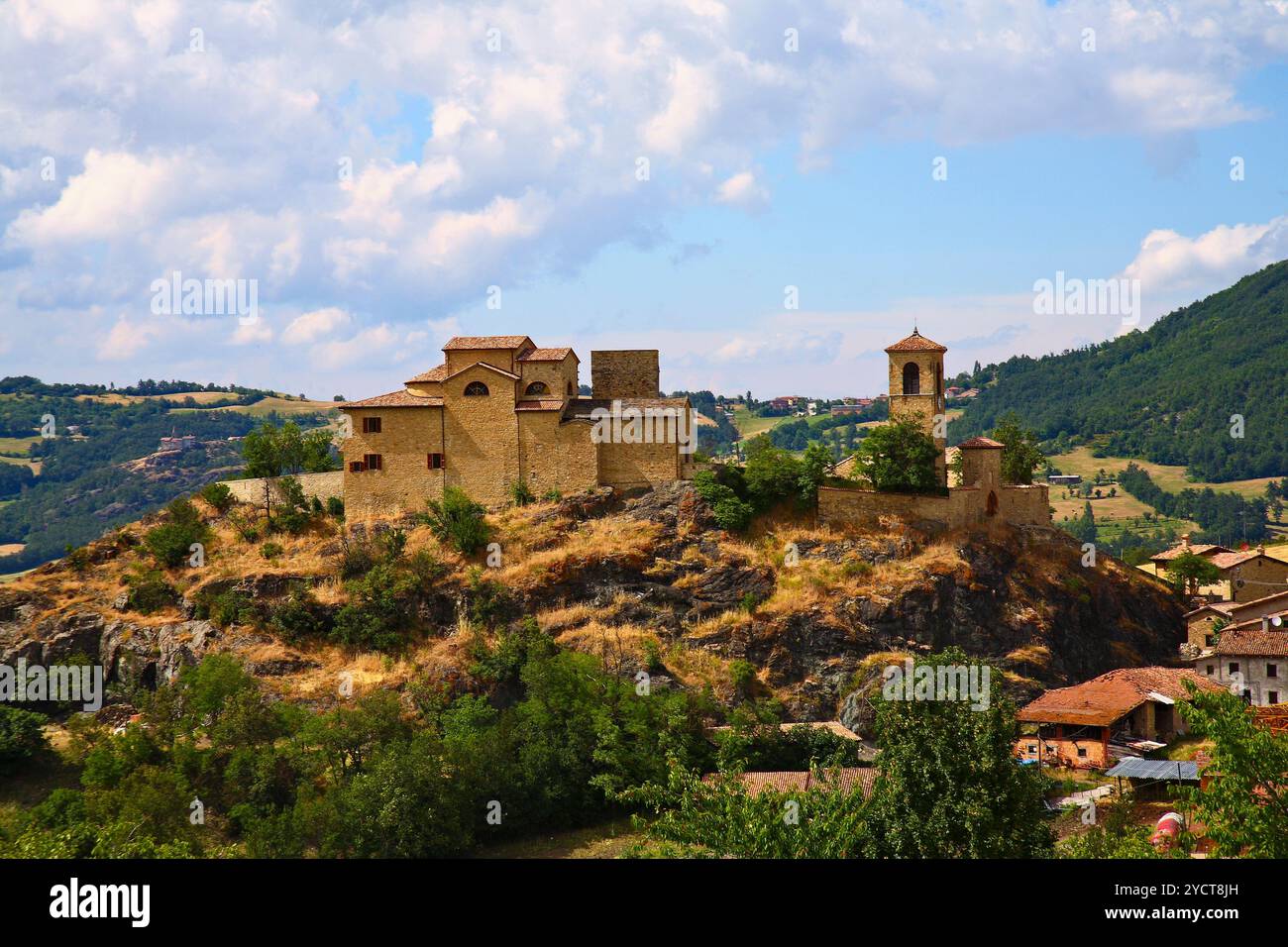 the fortified medieval village of Pompeano, circuit of the Emilian ...