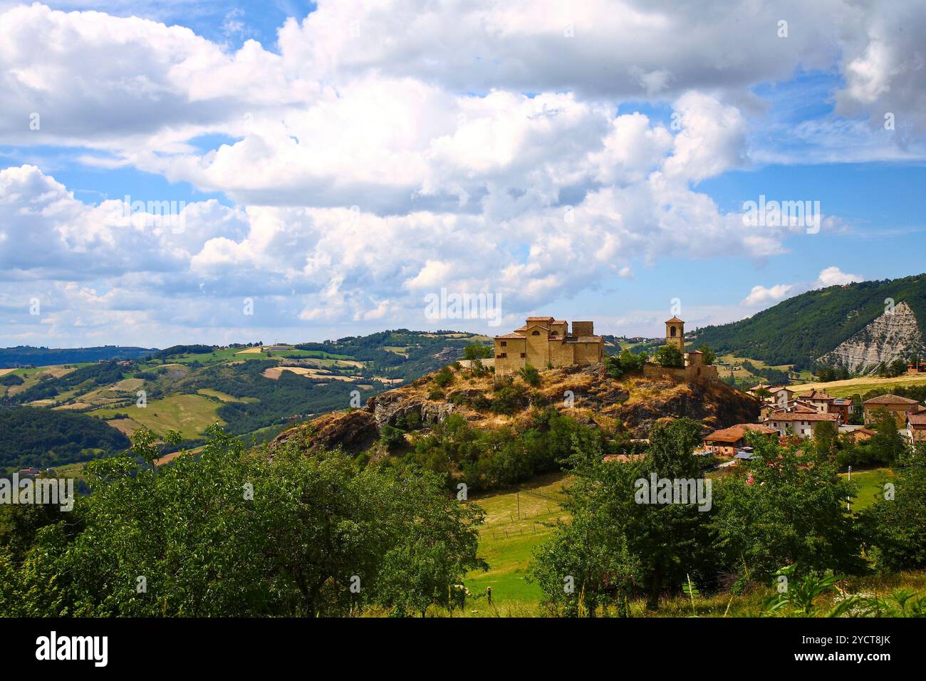 the fortified medieval village of Pompeano, circuit of the Emilian ...
