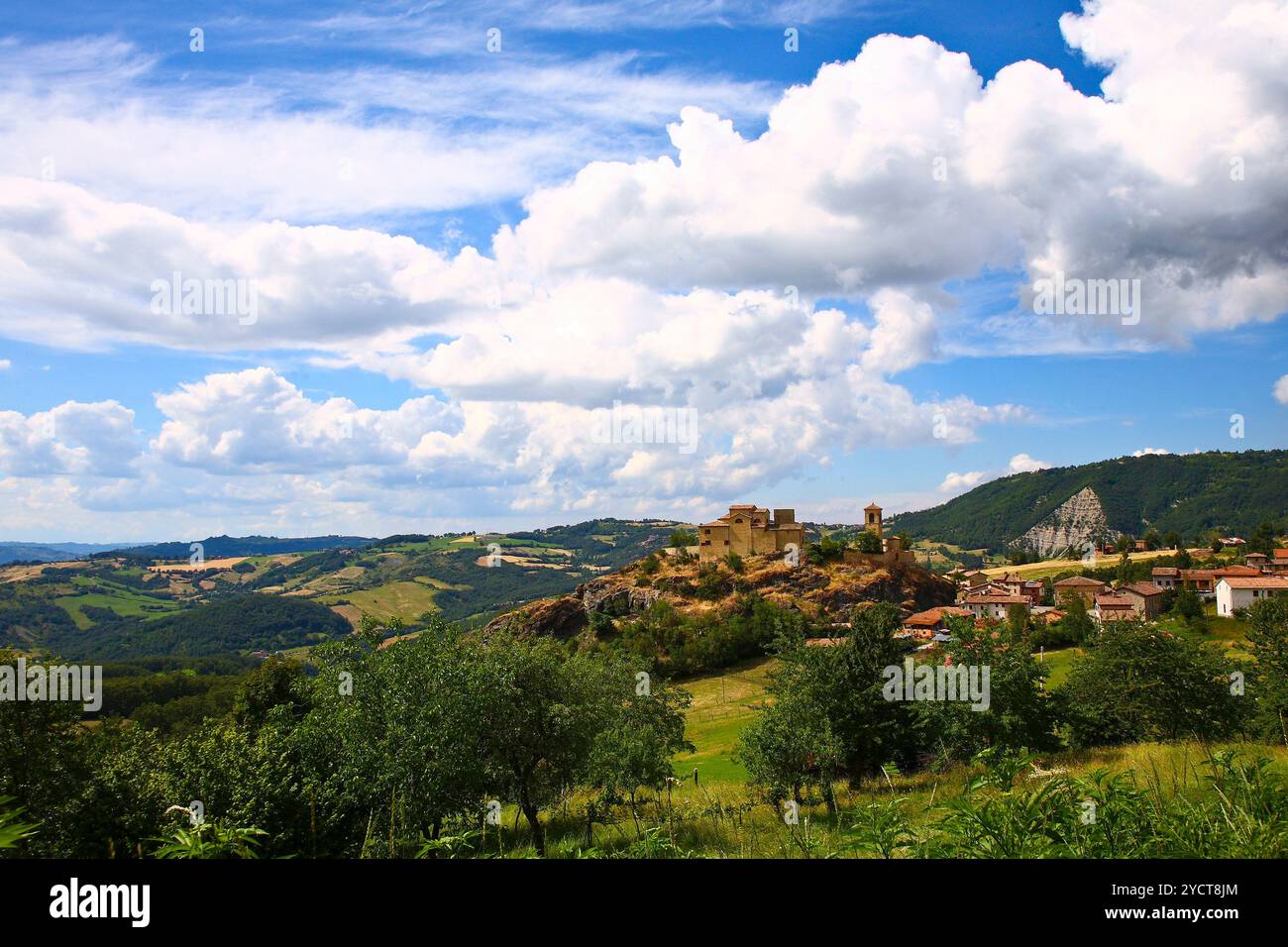 the fortified medieval village of Pompeano, circuit of the Emilian ...