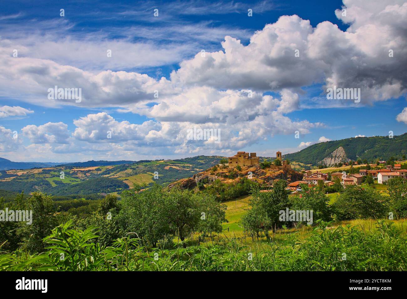 the fortified medieval village of Pompeano, circuit of the Emilian ...