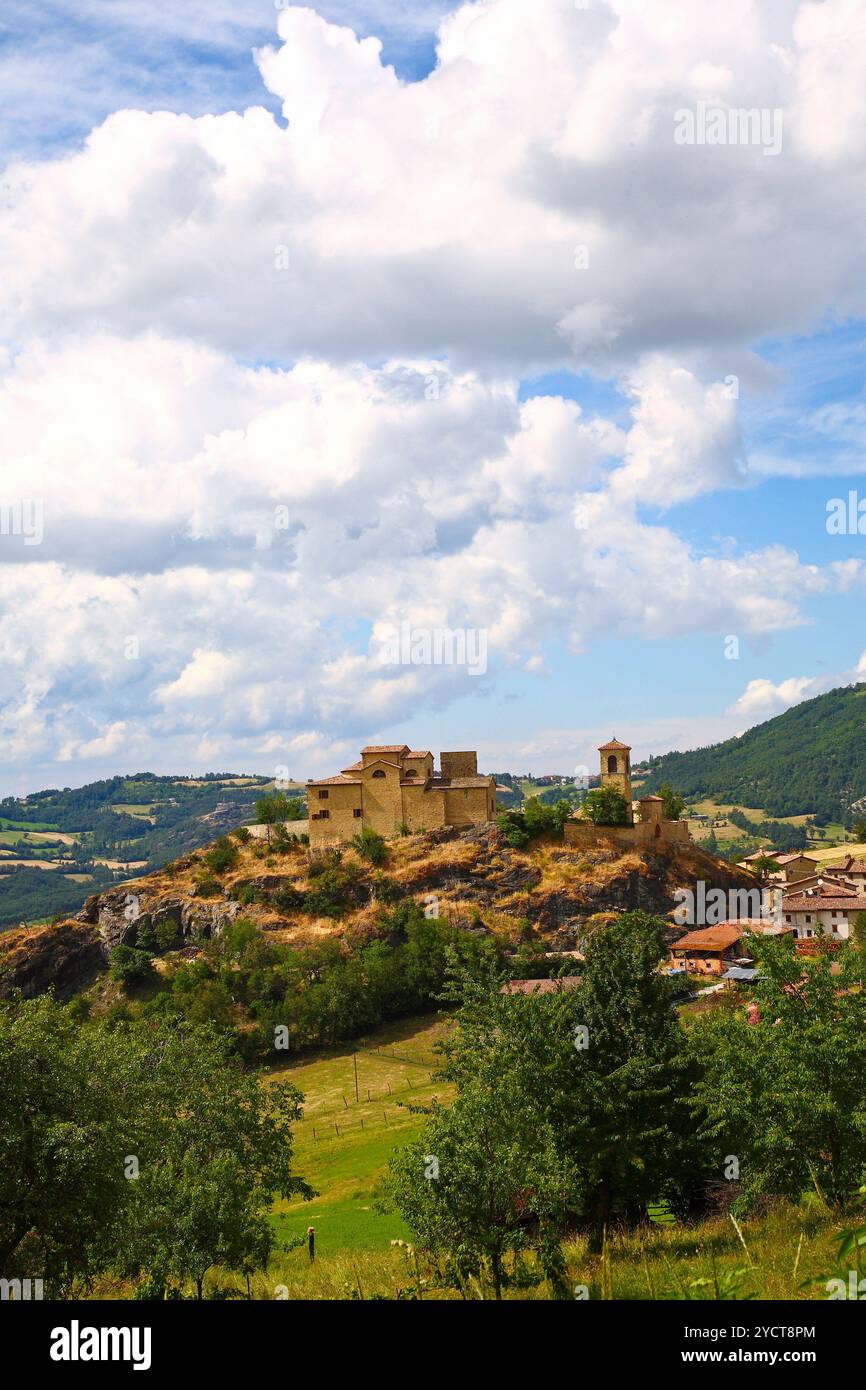 the fortified medieval village of Pompeano, circuit of the Emilian ...
