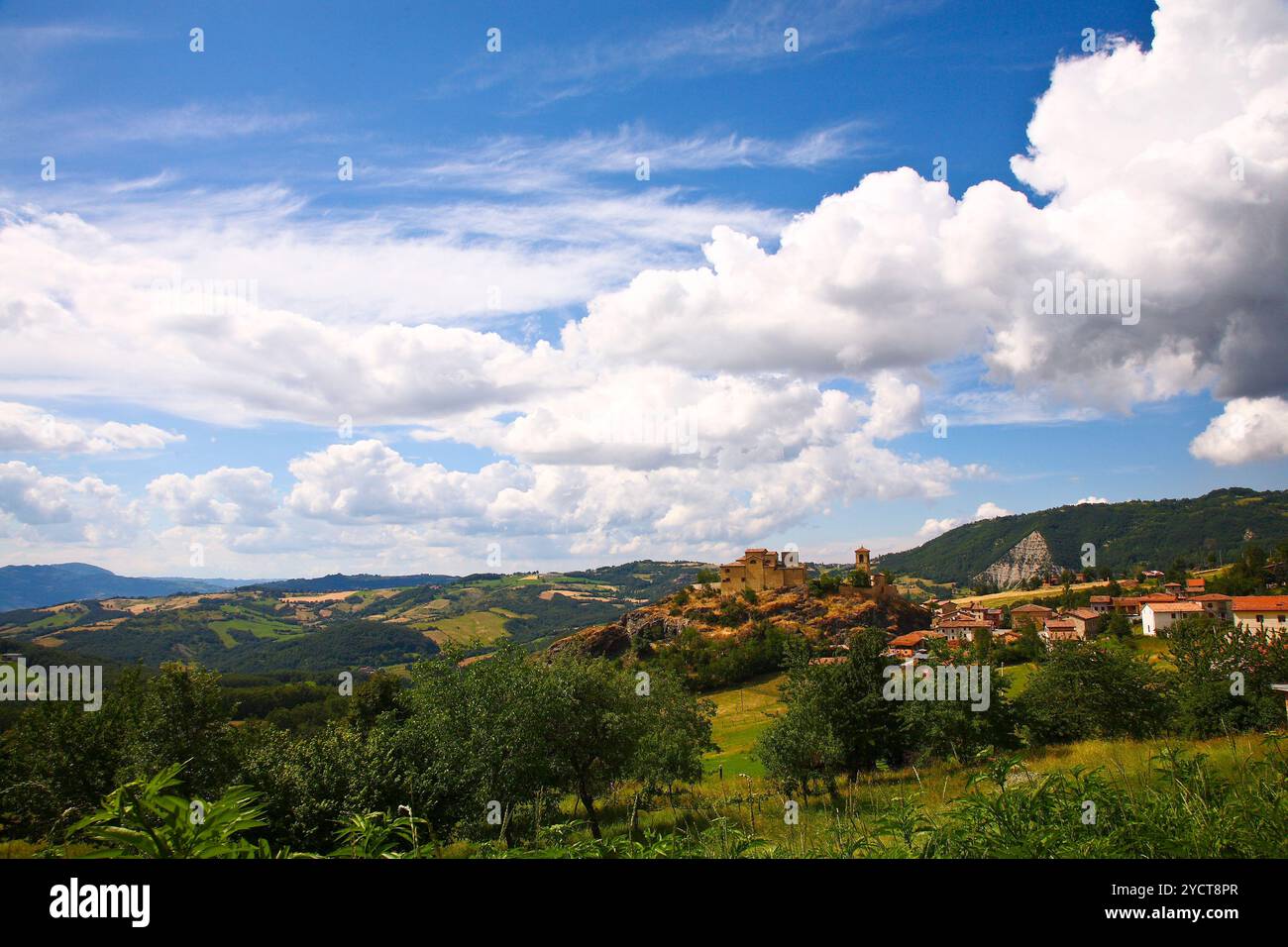 the fortified medieval village of Pompeano, circuit of the Emilian ...
