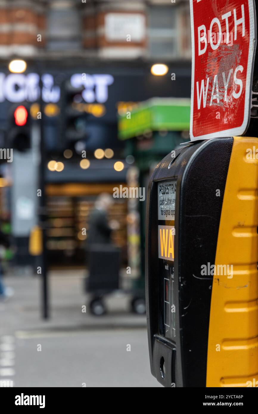 Pedestrian crossing signal button Stock Photo - Alamy