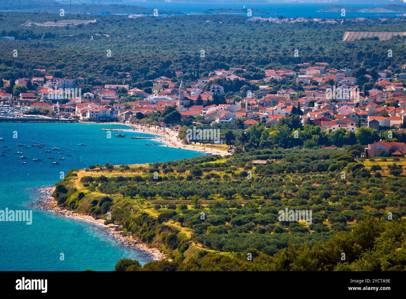 Aerial view of Pakostane coastal town Stock Photo - Alamy
