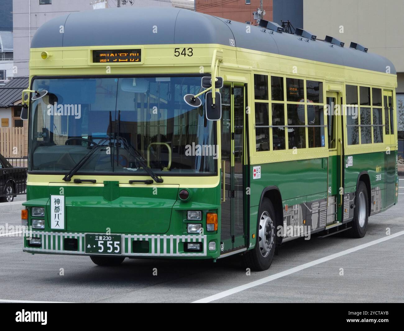 Retro bus in Ise City Stock Photo - Alamy