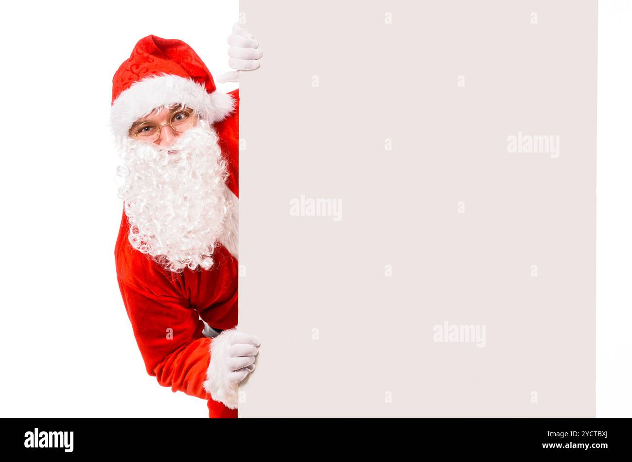 Santa claus holding blank sign hi-res stock photography and images - Alamy