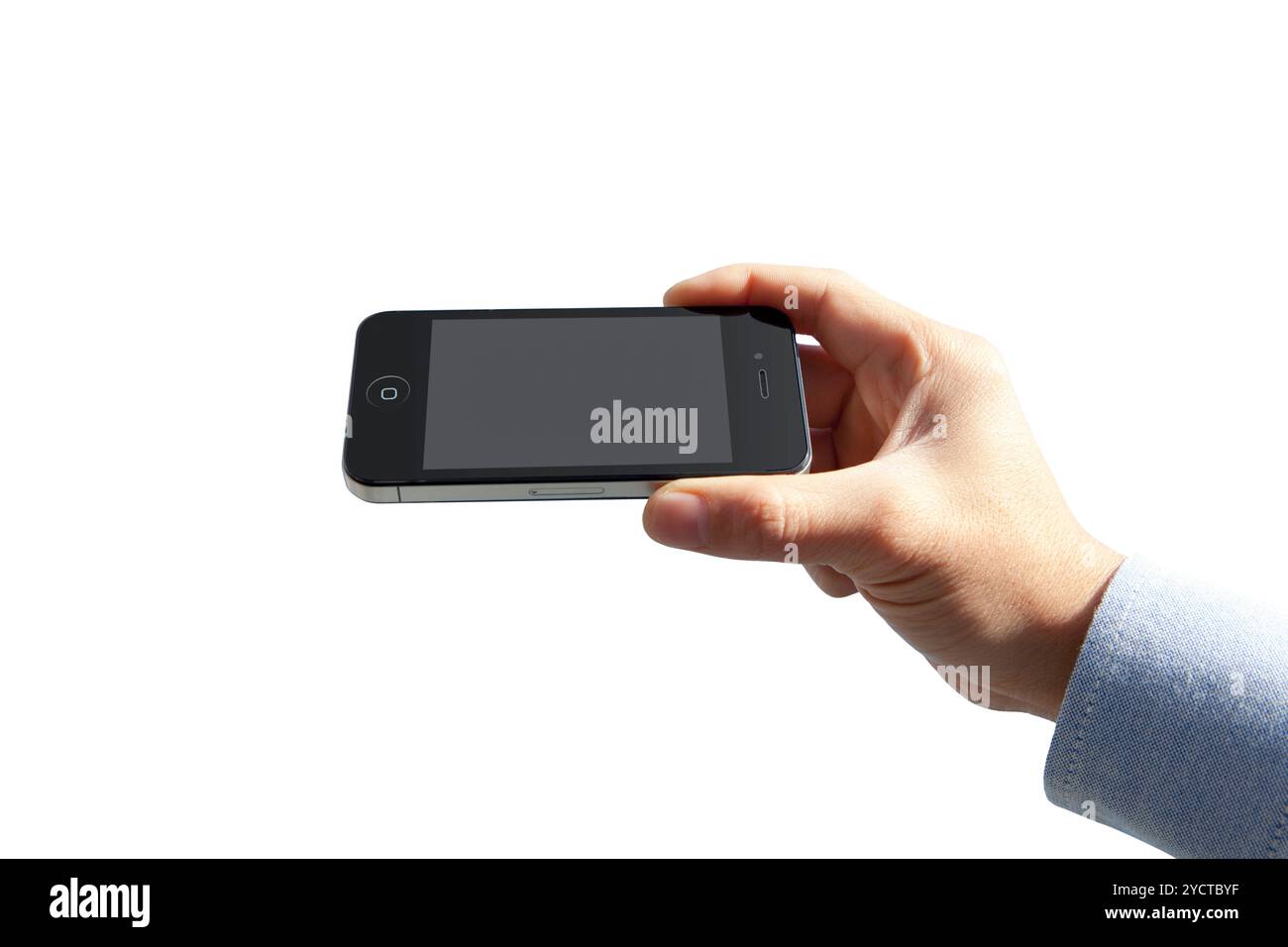 Smartphone held by man Stock Photo - Alamy