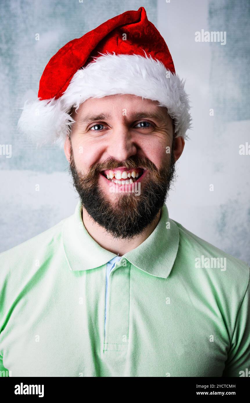 Happy excited handsome bearded man hi-res stock photography and images - Alamy
