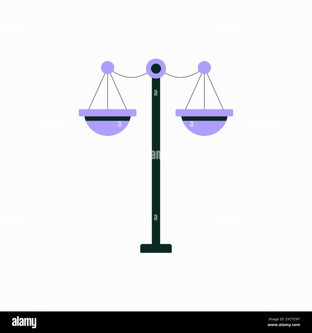 Scales Of Justice Symbolizing Law, Fairness, And Equality, Flat Vector ...