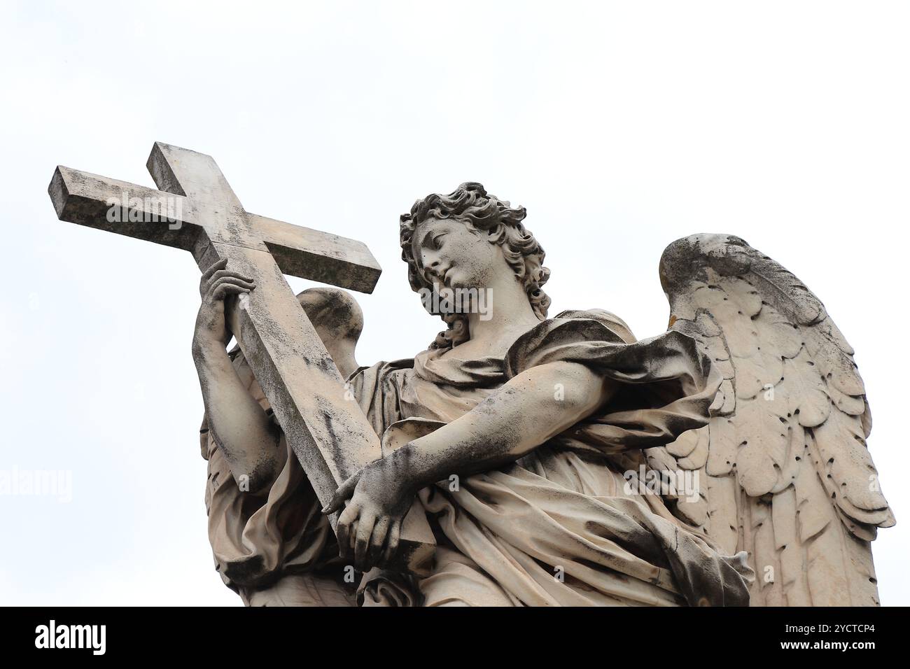 Angel with the Cross Statue at the Ponte Sant'Angelo Bridge in Rome ...