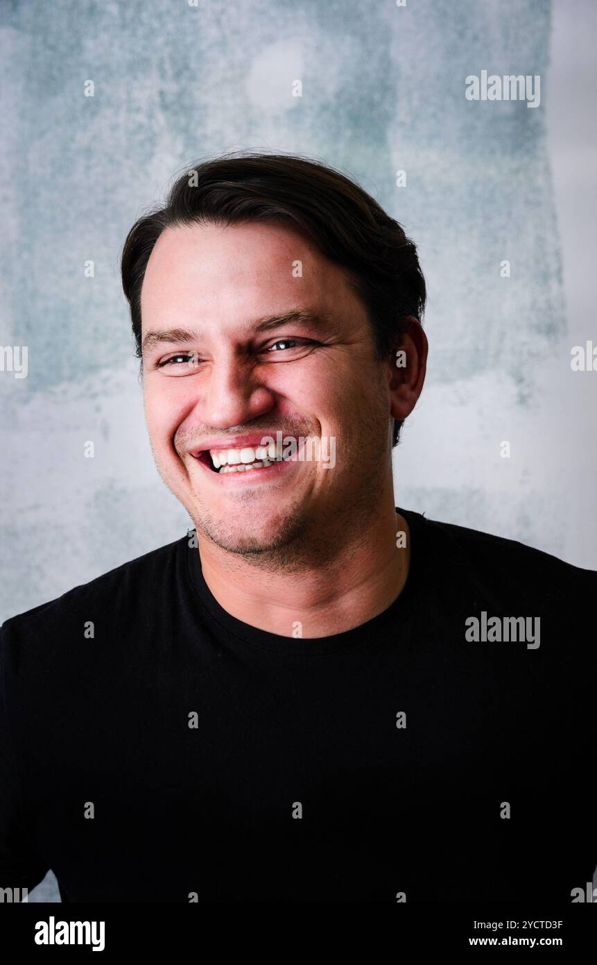 Portrait happy cheerful toothy hi-res stock photography and images - Alamy