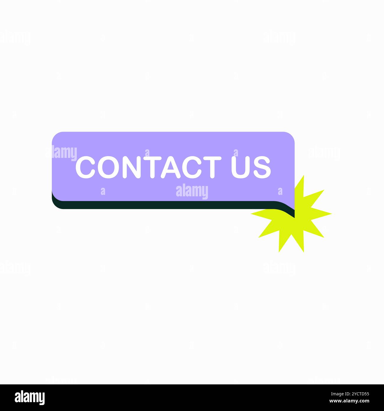 Contact Us Button in Flat Vector Illustration Symbolizing Communication ...