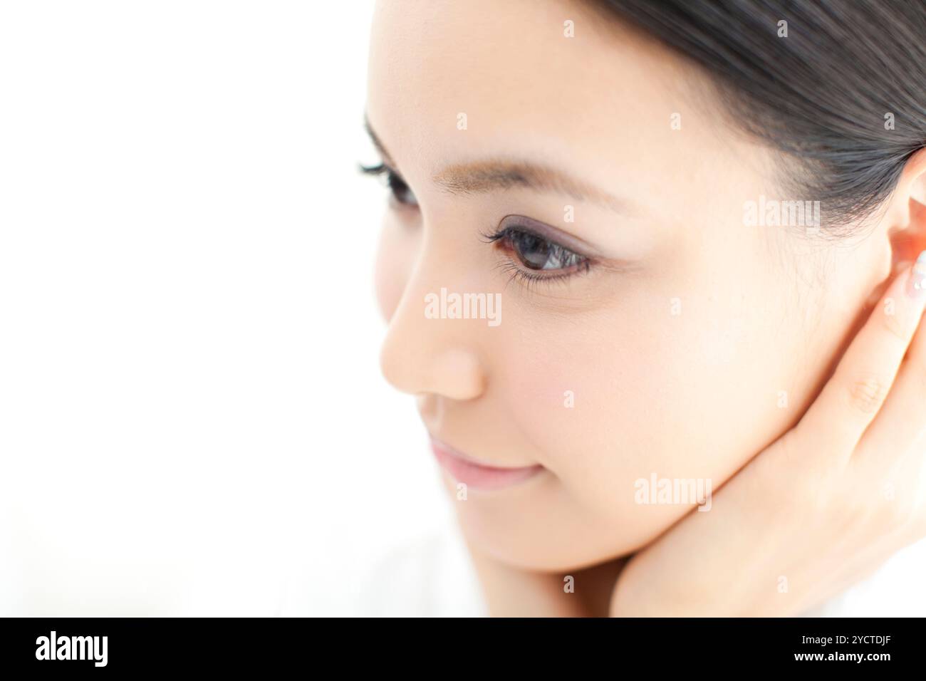 One touching woman face hi-res stock photography and images - Alamy