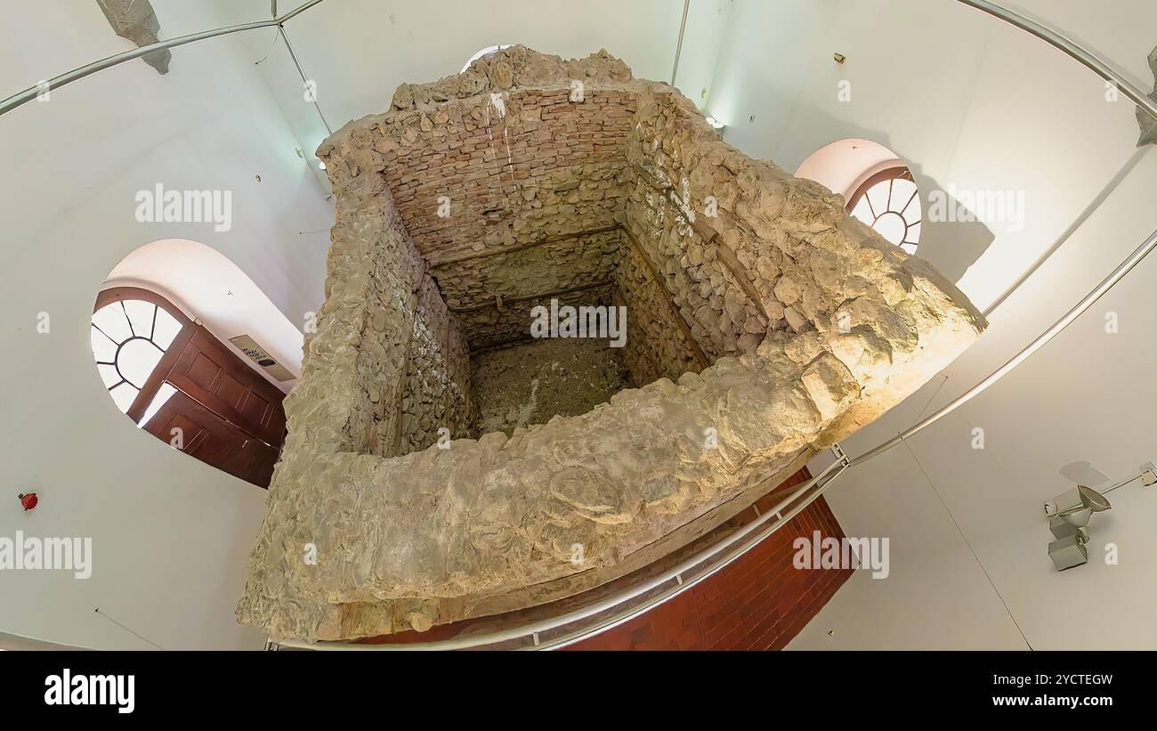 Nis, Serbia, Sept 3,2024, Top 360 view of the skulls of fallen soldiers ...