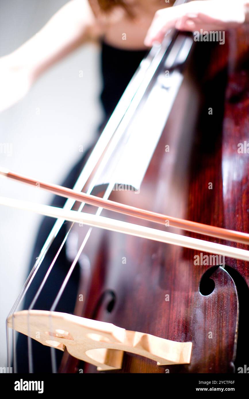 Hand playing the double bass Stock Photo - Alamy